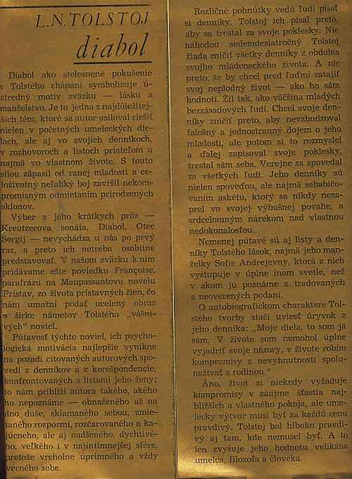 Diabol - Lev Nikolajevič Tolstoj (kniha) | Antikvariatik.sk