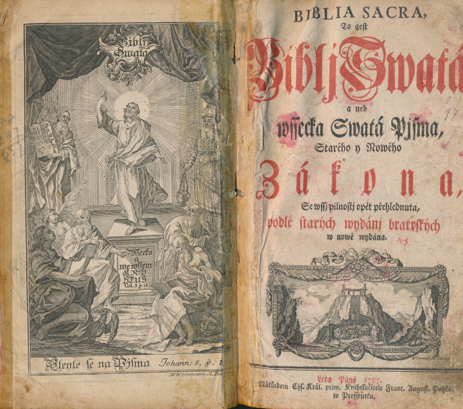 [Prešpurská Biblia 1.vydanie] Biblia sacra, To gest Biblj Swatá a neb ...