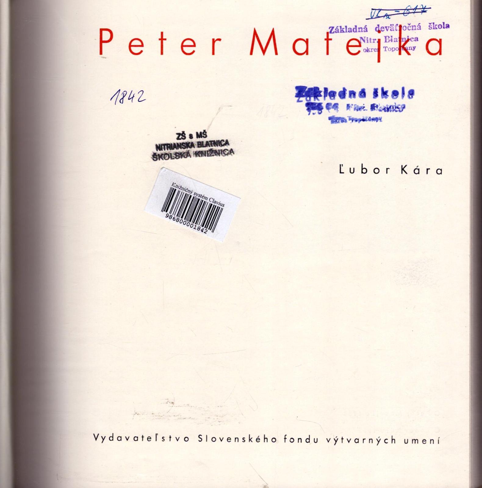 Peter Matejka - Ľubor Kára (kniha) | Antikvariatik.sk