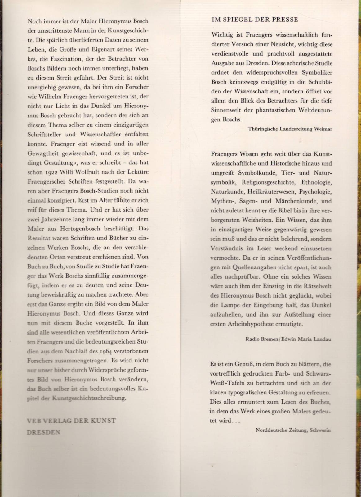 Hieronymus Bosch - Fraenger Wilhelm (kniha) | Antikvariatik.sk